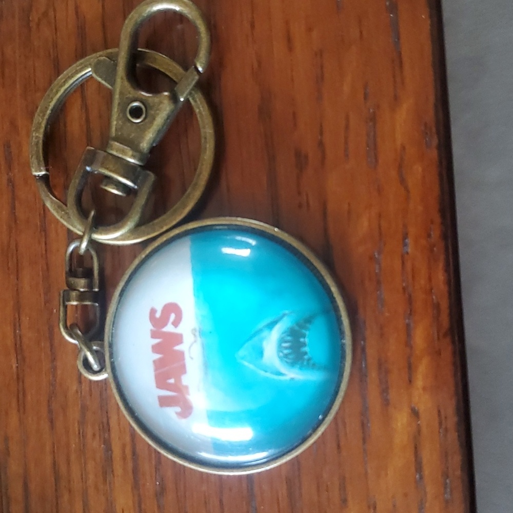 Vintage Movie Poster Jaws Keychain - Gem